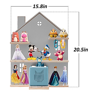 YUXSM Tonie Shelf House for Toniebox,Toniebox Storage for Compatible with Tonie Accessories, Tonie Characters and Tonie Figures,Display Collection, Display Dolls(Grey)