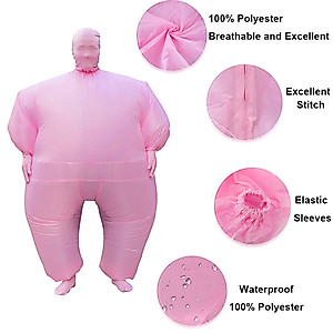 RHYTHMARTS Pink Inflatable Costume Chub Costume Inflatable Full Body Suit Blow up Costume for Adult