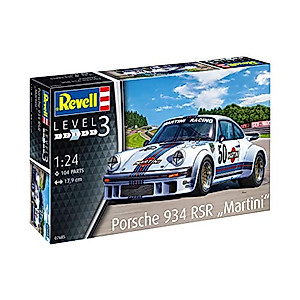 Revell RV07685 07685 7685 1:24 Porsche 934 RSR 'Martini Racing' Plastic Model Kit, Various, 1/24