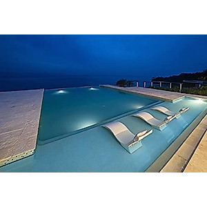 Ledge Lounger - Signature Chaise Deep - Inside Pool & Sun Shelf Lounge Chair - Designed for Deep Shelves 10”-15” - Compatible with All Pool Types - Poolside & Sun Deck Tanning - Set of 2 - White