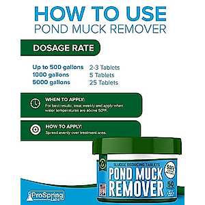 ProSpring Labs Pond Sludge Remover - Muck Away for Ponds | Pond Muck and Sludge Remover | Pond Muck Remover | Pond Cleaner