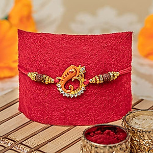 TIED RIBBONS Rakhi for Brother | Bhai Rakhi with Card | Roli Chawal Tika - Raksha bandhan Rakhi Bracelet for Brother Rakhi Thread | Rakhi for Bhaiya | Rakhi Gifts for Brother (Orange | Multi)