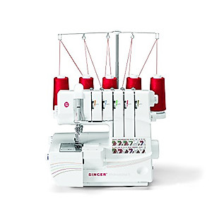 SINGER | Professional 14T968DC Serger Overlock with 2-3-4-5 Stitch Capability, 1300 Stitches per minute, & Self Adjusting - Sewing Made Easy,White