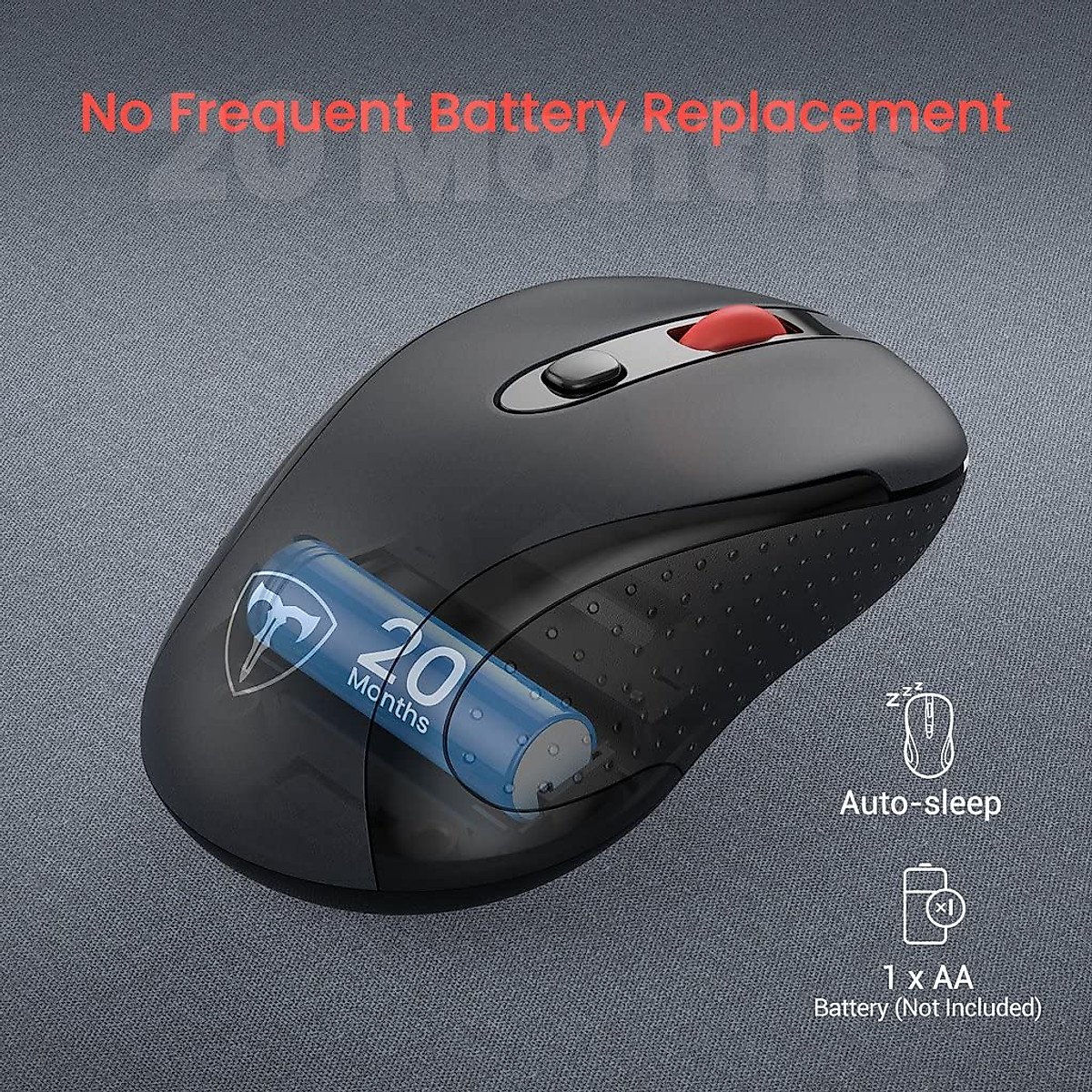 Wireless Mouse - Computer Mouse Ergonomic 2.4G USB, 5 Adjustable DPI Page Down/Up Buttons Laptop Mouse for Desktop PC MacBook