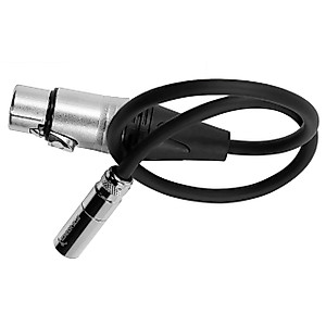 KONDOR BLUE XLR Cable for Set and Studio Audio Recording and Playback (16" Inch, TA4M Mini XLR to XLR, Black)