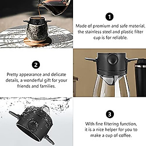 CRAFTHROU 1 PC Coffee Funnel Tea Filter Coffee Drip Filter Manual Espresso Maker Cone Filter Cup Tea Strainer Espresso Dripper Cafeteras Expresso Single Cup Coffee Filter Portable Black Abs