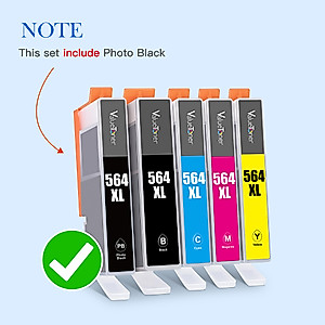 Valuetoner Compatible Ink Cartridge Replacement for HP 564XL 564 XL Combo Pack for Photosmart 5510 5520 6520 7520 Premium C309A C410A Printer (15Pack:3 Black,3 Photo Black, 3 Cyan,3 Magenta,3 Yellow)