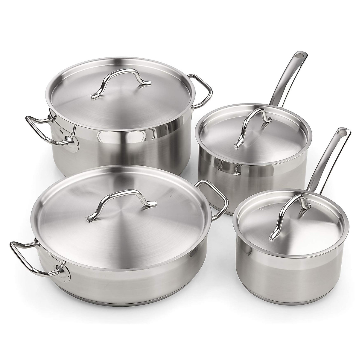 Cooks Standard Professional Stainless Steel Cookware Set 8PC, 8 PC, Silver & - 2568 Cooks Standard Classic 4-Piece 12 Quart Pasta Pot Cooker Steamer Multipots, Stainless Steel