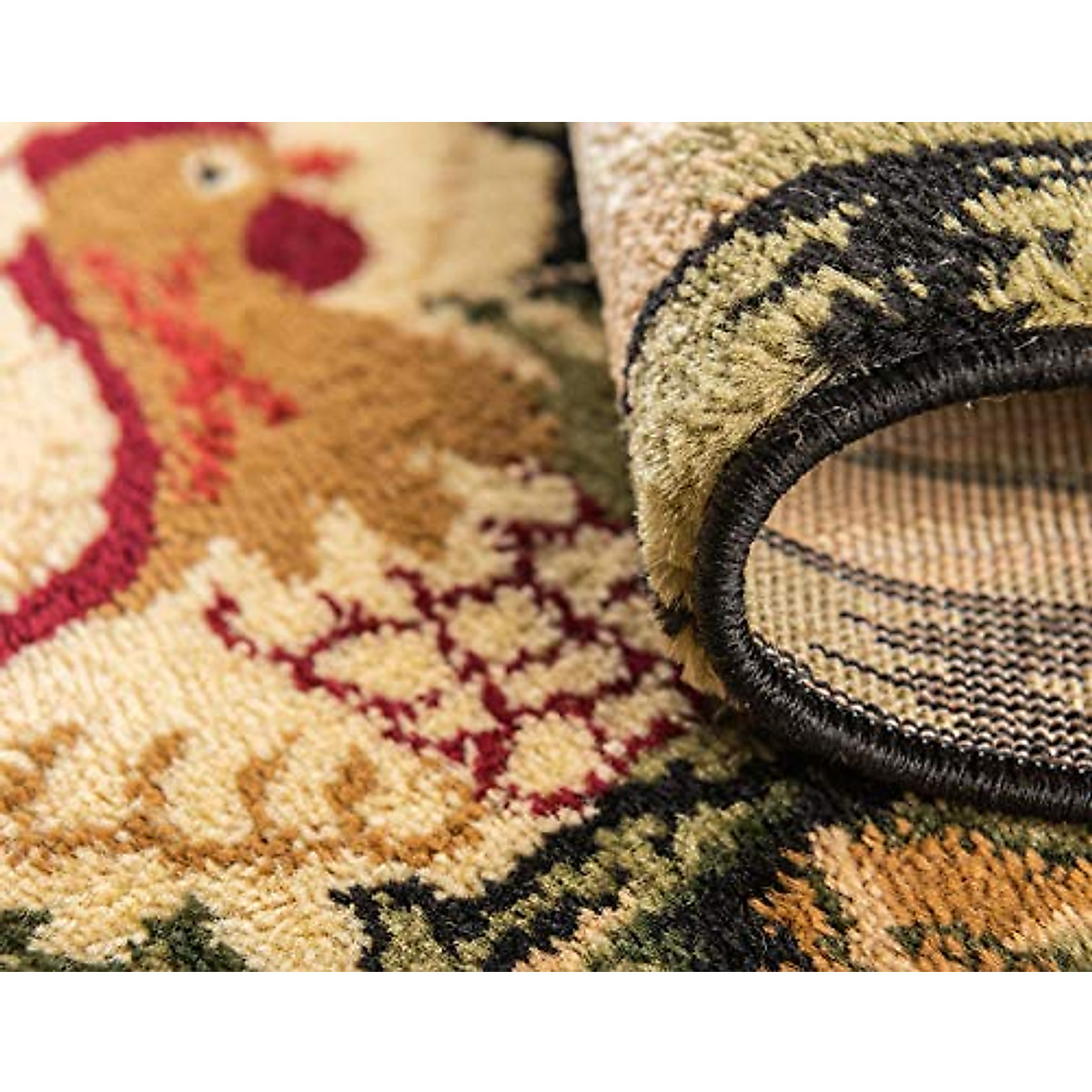 Unique Loom Barnyard Collection Area Rug - Farm (2' 7" x 10' Runner, Cream/ Black)