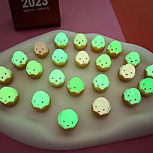 Ximimark 30pcs Luminous Cute Eggshell Chick Play House Toy Egg White Resin Car Decoration DIY Jewelry Accessories Children Surprise Gift