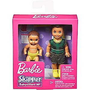 Barbie Skipper Babysitters Inc. Sibling Dolls - Toddler & Baby In Diaper, Ages 3-7