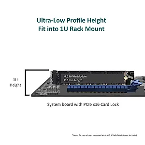 Vantec M.2 NVMe PCIe x4 Low Profile Adapter with 110 Length Support (UGT-M2PC130), Black