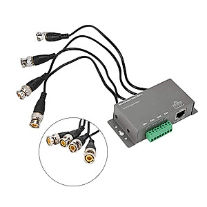 Simlug 4CH Passive Video Balun, Passive Video Balun Transceiver, NTSC,PAL,and SECAM Video Formats 60dB Crosstalk and Noise Immunity, for HD CCTV Office