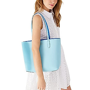 Kate Spade Ava Leather Reversible Tote (Fountain Blue)