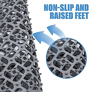 JUSTOGO Silicone Sink Mat, Left & Right Drain Sink Protectors for Kitchen Sink Grid Accessory, 1 PCS Non-slip Sink Mats for Bottom of Kitchen Farmhouse Stainless Steel Porcelain Sink (28.2''x 14.2'')