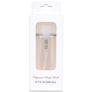 Beauticom Professional No Wording Labeled Push Down Liquid Pumping Empty Bottle Dispenser (7 oz, Clear)