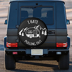 cozipink I Hate Out Camper Spare Tire Cover Spare Tire Cover Wheel Protectors Universal for Trailer Tires Camping Weatherproof Universal for Rv Travel Trailers Accessories 14" 15" 16" 17"