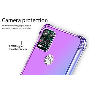 Lmposla for Moto G Stylus 5G Case, Shockproof Slim Ultra-Thin Flexible TPU Soft Silicone Airbag Anti-Drop Case Cover for Motorola Moto G Stylus 5G 2021 (Pink/Teal)