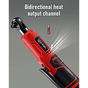 SILVEL 3/8" Cordeless Electric Ratchet Wrench Set, 12V 46 Ft-lbs Power Ratchet Kit With 2-Pack 2.0 Ah Lithium-Ion Batteries, 400 RPM Speed, 7 Sockets and 1/4" Adapter