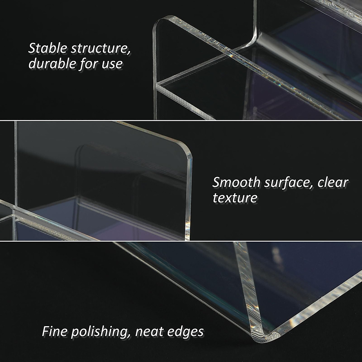 DOITOOL 6-Tier Purse Display Stand,Acrylic Display Riser Shelf Wallet Organizer,Handbag Display Stand Holder,Perfume Organizer Clear Retail Display Stands