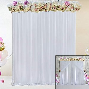 White Backdrop Curtains for Parties Wedding White Tulle Backdrop Curtains Drapes for Baby Shower Birthday Party Photo Booth Background Decorations 5 ft X 7 ft