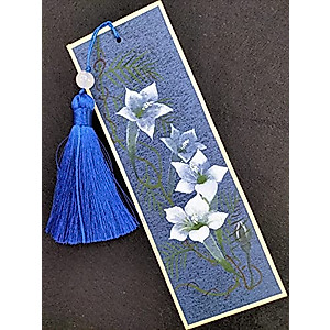 SQ058 Hmayart Chinese Traditional Style DIY Xuan Paper Shikishi Blank Bookmarks with Colorful Tassels for Sumi-e and Ink Artworks 10 Sheets