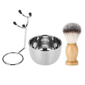 Sonew Beard Shaving Set, Professional Atainless Steel Bowl Holder Brush Shaving Tool Mustache for Men