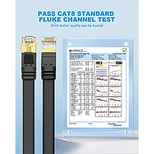 Yauhody CAT8 Ethernet Cable 6ft 3 Pack, Flat CAT 8 Cable, Faster than CAT7/CAT6/CAT5e, High Speed 40Gbps 2000MHz SFTP Network LAN Patch Cable with RJ45 for Gaming, PC, Router, Modem (6ft/3 Pack/Black)