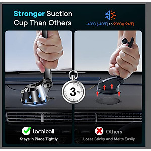 Lamicall Phone Mount for Car, [One Touch Auto Clamping] Car Cell Phone Holder Mount Dashboard Windshield Vent for iPhone 14 13 12 Pro Max, Samsung Galaxy S22 All Phones