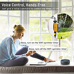 RAINPOINT Sprinkler Timer WiFi Water Timer, Smart Garden Hose Faucet Timer, WiFi Lawn Sprinkler Controller Irrigation System Valve, APP & Voice Control, Automatic Rain Delay (2nd Gen, 2022 Release)