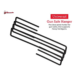Hornady Universal Handgun Hangers, 95870, 4pk - Maximize Gun Safe Space with Easy Access Under Shelf Storage Gun Hangers -PVC Coated Steel Wire Pistol Holder Protect & Store 22 Caliber Handgun & More