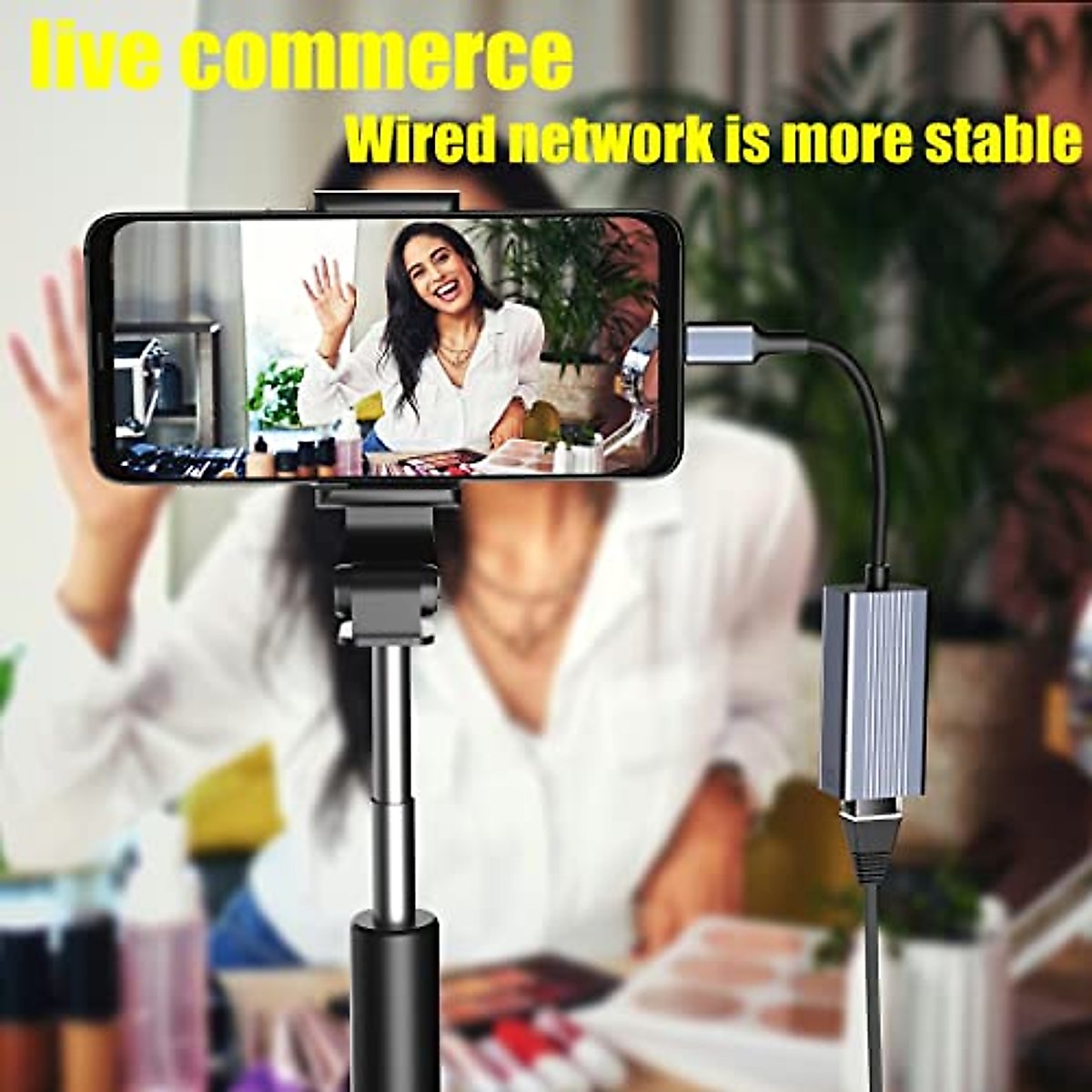 USB C to Ethernet Adapter for iPhone 15 iPad, [2in1] USB A and Type C to RJ45 Network LAN Enternet Adapter Compatible with iPhone iPad MacBook Dell XPS, Galaxy S20, Phone, Laptop, PC etc