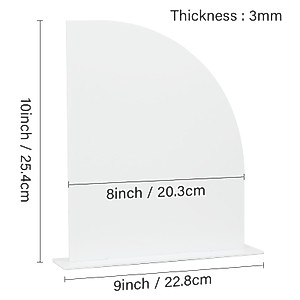 JINMURY 5 Pack White Half Arch Acrylic Sign with Stand | 8x10 Inch Half Arch Acrylic Blank Sign and Base, DIY Wedding Table Numbers, Wedding Signage, Events& Parties