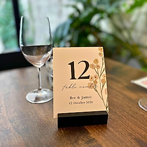 Gardna 20 Pack 4 X 1 X 1 inches Black Wood Place Card Holders, Premium Beech Wood Table Number Holders for Weddings, Parties, Events, Table Sign Holders, Photos, Menu Cards, and Displays