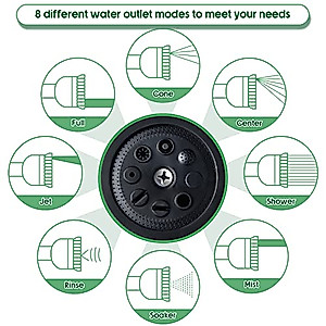 6 Pieces Garden Hose Nozzle Sprayer ABS Water Spray Nozzle Garden Hose Nozzle Hose Sprayer Nozzle Hand Sprayer for Hose for Watering Plants Lawn Garden Cleaning Showering Pets Washing Cars Green