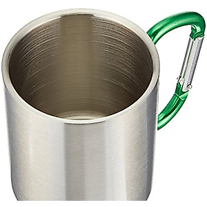 Outdoor RX Stainless Steel Carabiner Mug (Green, 8-Ounce)
