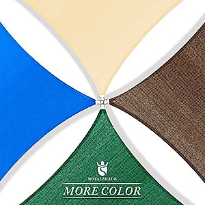 Royal Shade 12' x 12' Brown Square Sun Shade Sail Canopy Outdoor Patio Fabric Shelter Cloth Screen Awning - 95% UV Protection, 200 GSM, Heavy Duty, 5 Years Warranty, Custom