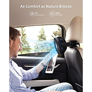 Jiffi 5000Mah Portable Battery Operated Fan, Baby Stroller Fan Flexible Tripod Small Clip on fan for Bike & Treadmill,USB Rechargeable and Handheld Cooling Fan for Travel, Car Seat, Golf Cart, Bed