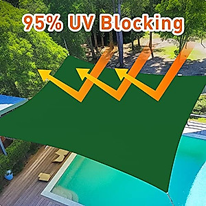 Artpuch 12'x12' Customize Dark Green Sun Shade Sail UV Block 185 GSM AT0812 Commercial Rectangle Outdoor Covering for Backyard, Pergola (Customized Available)