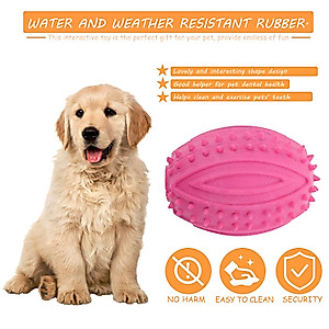 UEETEK 4 Pcs Pet Dog Ball Fetch Ball Chew Toys,Rubber Rugby Ball Football for Small Dogs