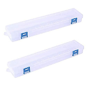 Emivery 2pcs Plastic Paint Brush Holder Watercolor Pen Storage Box Translucent Oil Paint Pen Cases for Drawing Tools Container 13'' x 2.7''