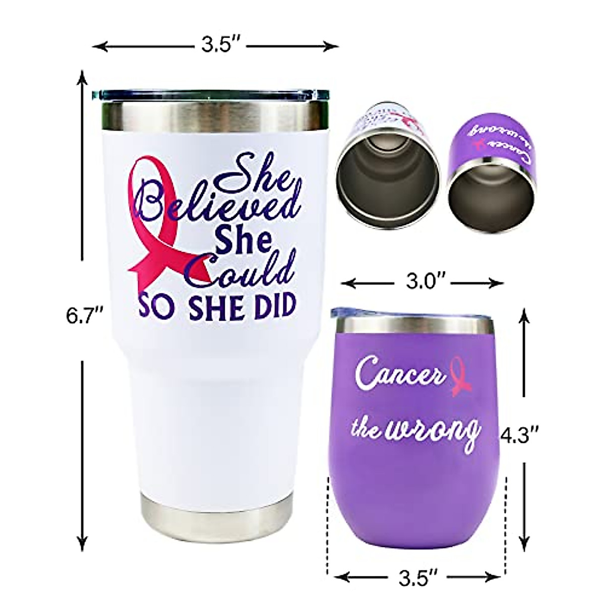 Breast Cancer Gifts for Women,Encouragement Gifts for Women,Christmas Gifts,She Believed She Could So She Did,Breast Cancer Tumbler,Breast Cancer Awareness Gifts for Women,Breast Cancer Survivor Gifts