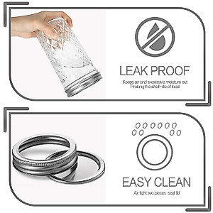 VERONES Wide Mouth Mason Jars 16oz, 12 Pack 16 oz Wide Mouth Mason Jars with Lids and Bands, Ideal for Jam, Honey, Wedding Favors, Shower Favors