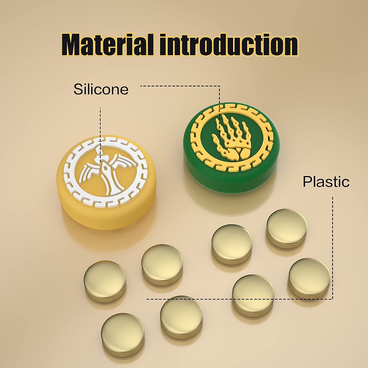Switch Button Caps, Switch OLED Thumb Grip Caps and Switch Dpad Caps - Yellow Green