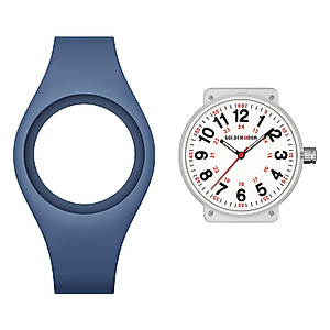 GOLDEN HOUR Waterproof Sports Analog Unisex Watches for Nurse Medical Professionals, Students - Military Time Glowing Easy to Read Dial, Jelly Silicone Strap in Navy Blue