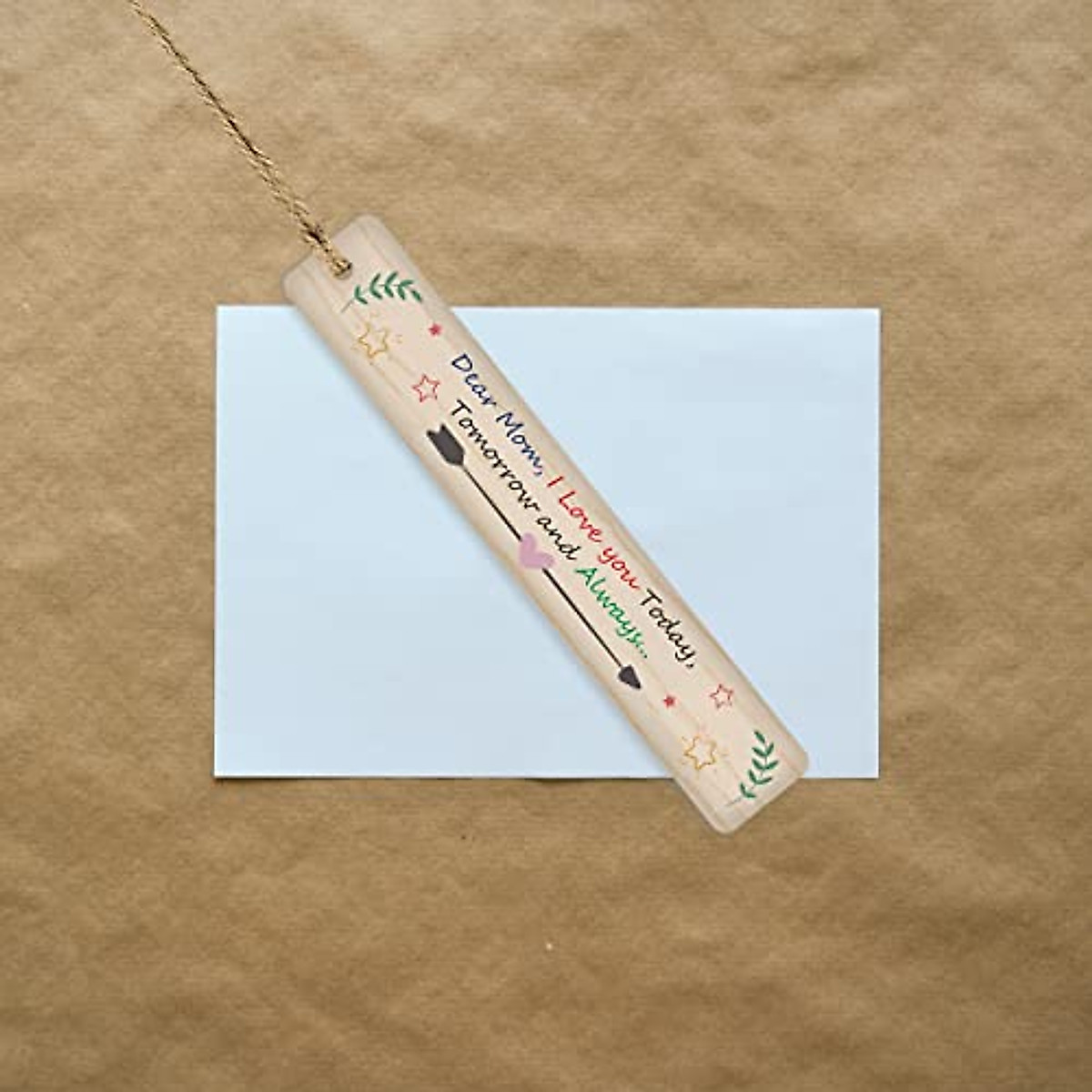 Wooden & Antique - Dear Mom, I Love You Today, Tomorrow and Always. Wooden Bookmarks, Custom Wooded Signed Bookmarks for Women, Book Markers for Men, Bookmarks for Book Lovers.…