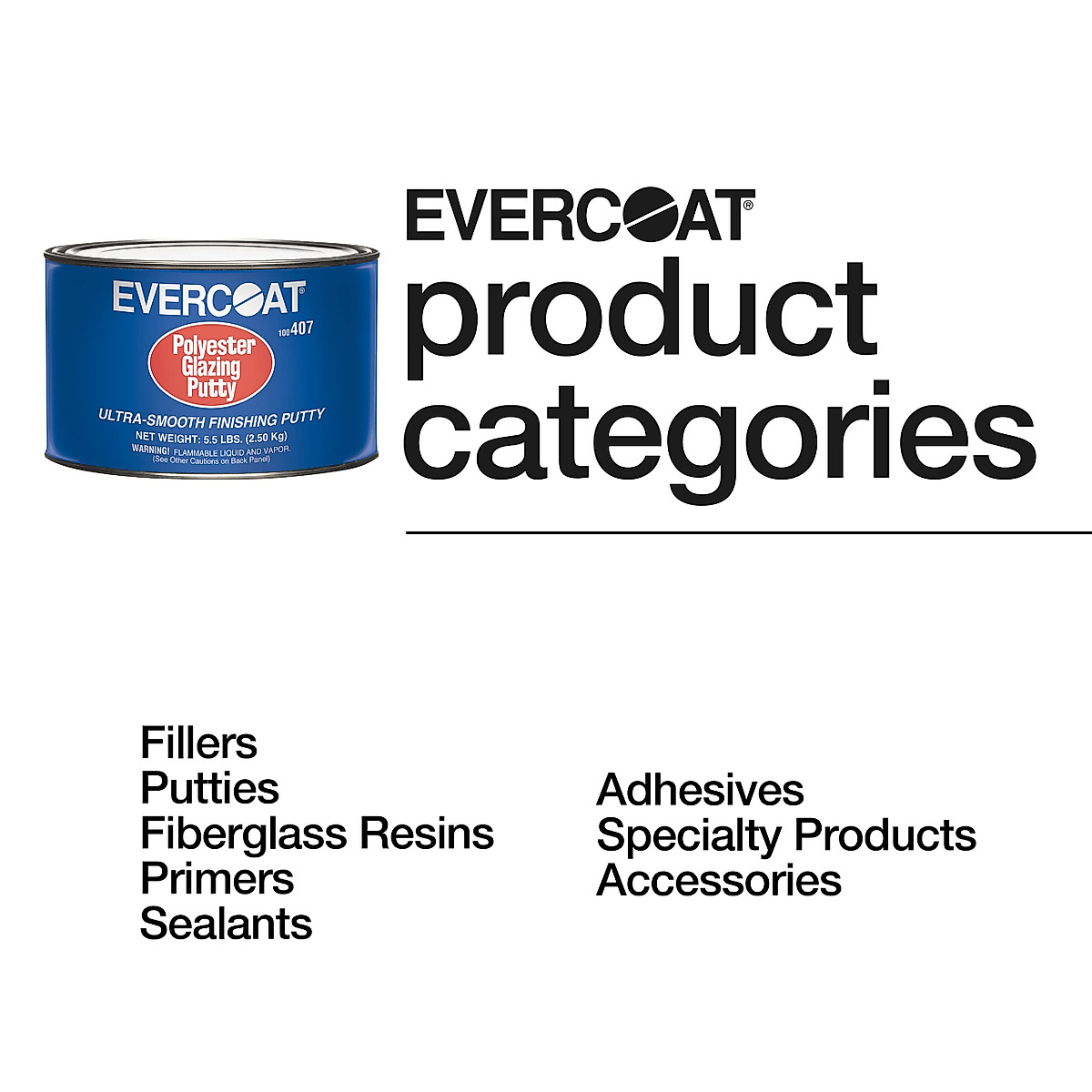 Evercoat Polyester Glazing Putty for Galvanized Steel, Aluminum, Fiberglass & More - 64 Fl Oz