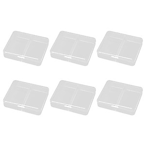 EXCEART 6Pcs Small Storage containers Jewelry Organizer Tray containers with lids Clear Container with lid containers for Beads Craft transperant Container case Pill Box hyaluronic Acid