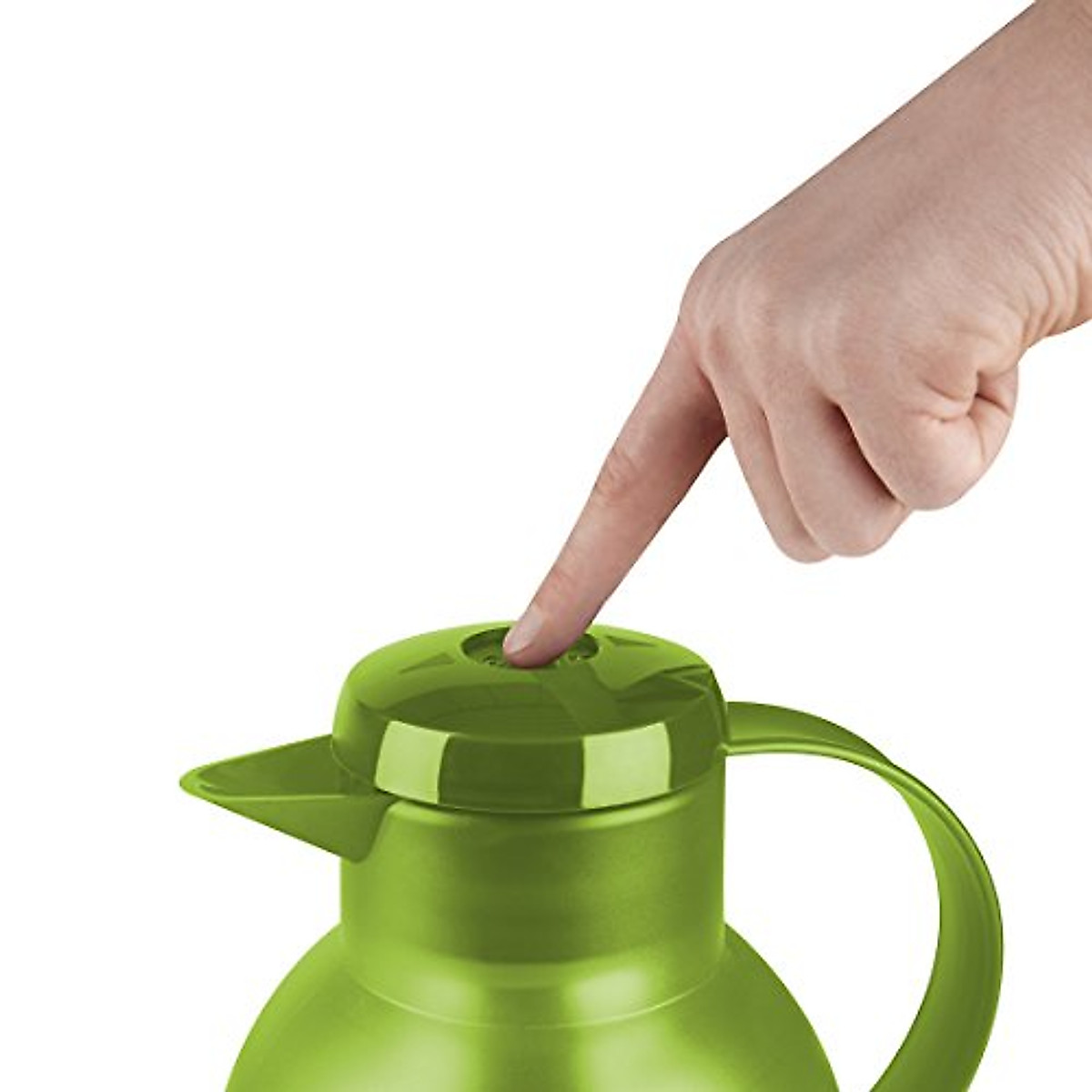 Emsa Samba, Quick Press, Vacuum Insulated Thermal Carafe, 34 oz, Translucent Light Green