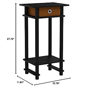 Furinno 17017 Turn-N-Tube End Table, 1-Pack, Espresso